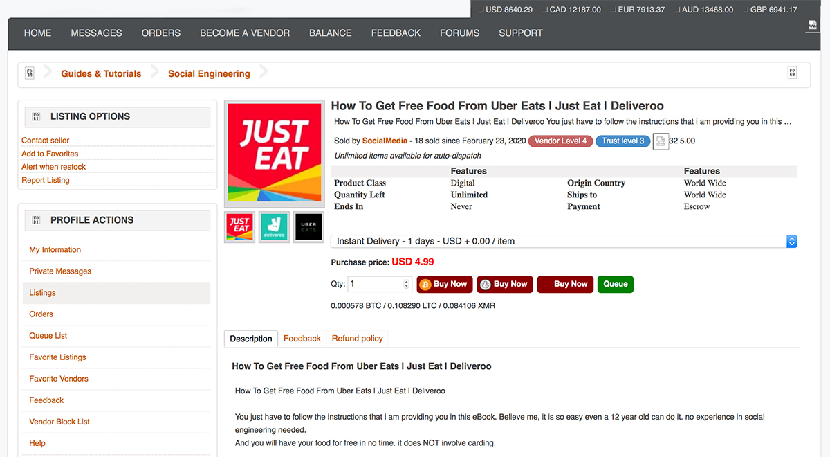 The Dark Side of Delicious: Decoding Food Delivery Fraud on the Dark ...